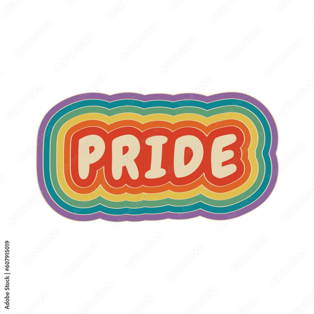 Gay Pride Text graphic saying Pride , perfect for pins or stickers to ...