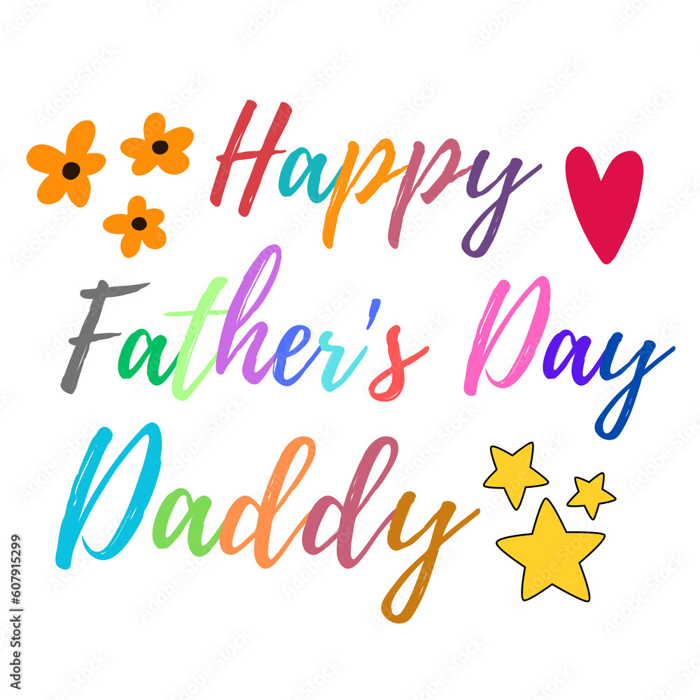 Happy fathers day calligraphy, clipart typography vector illustration ...