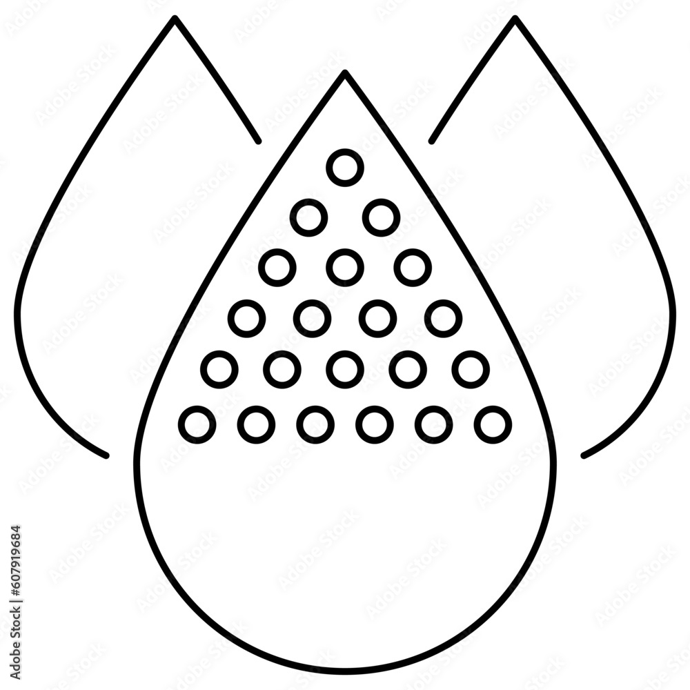 Thin line vector black icon of the Water Salinity. Simple modern ...