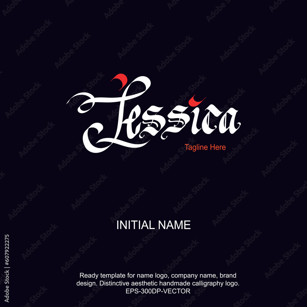 Jessica handwritten name logotype signature. Stock Vector | Adobe Stock