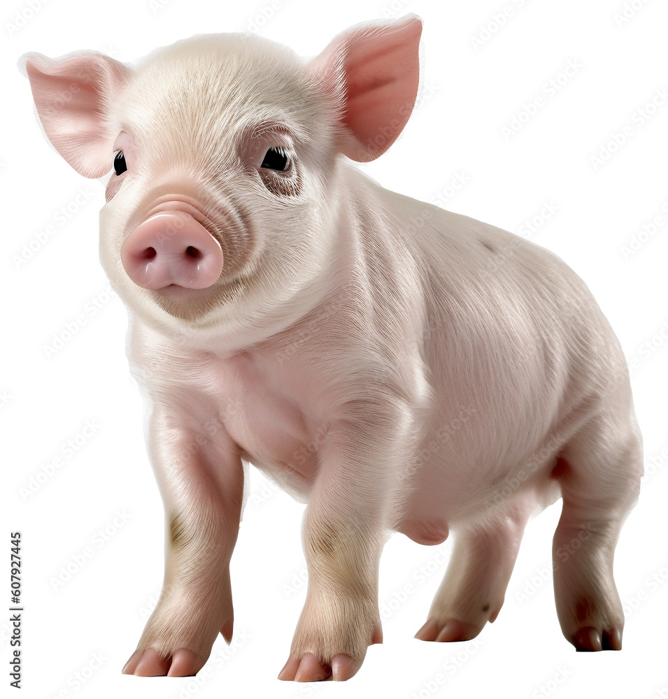 Piglet isolated on the transparent background PNG. AI generative. Stock ...