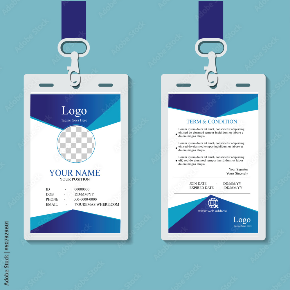 Modern and clean business id card template. professional id card design template with red color ...