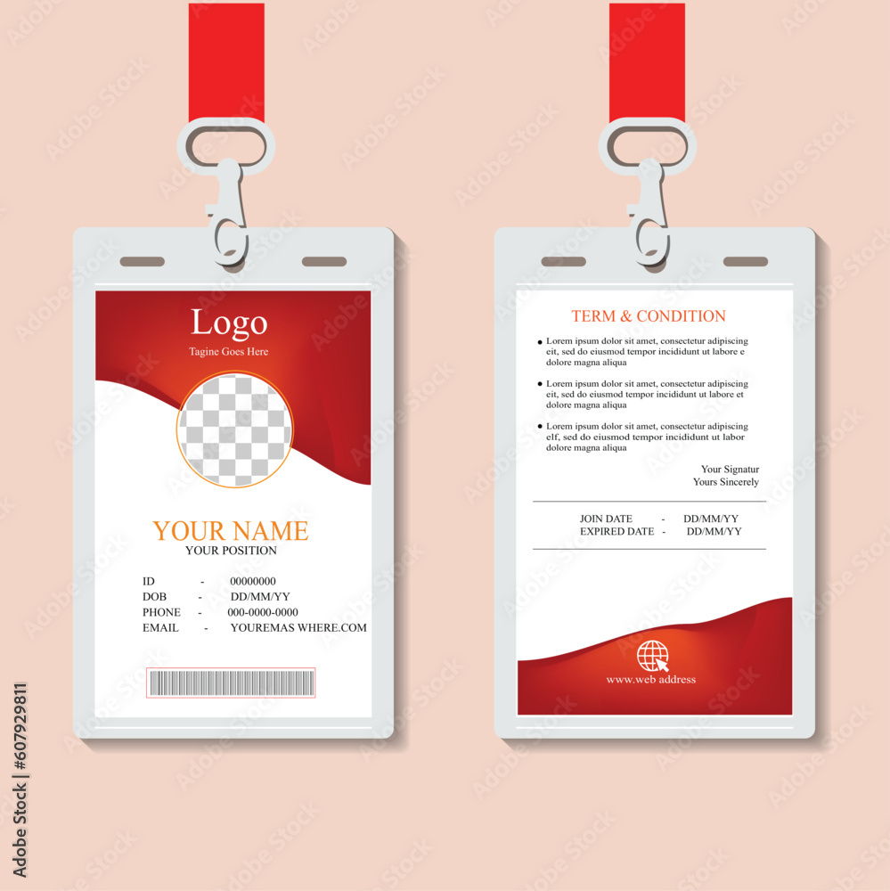 Vetor de Modern and clean business id card template. professional id card design template with ...