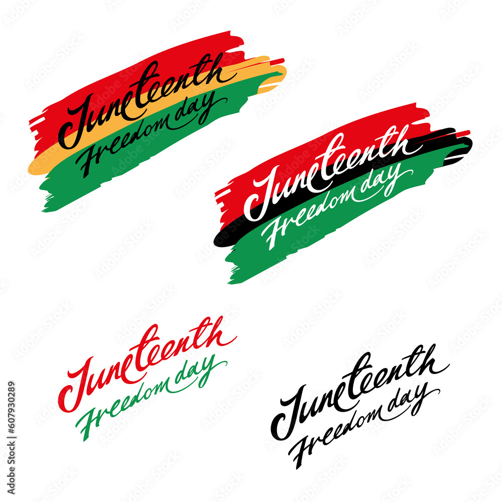 Juneteenth freedom day. Hand drawn inscription for greeting card ...