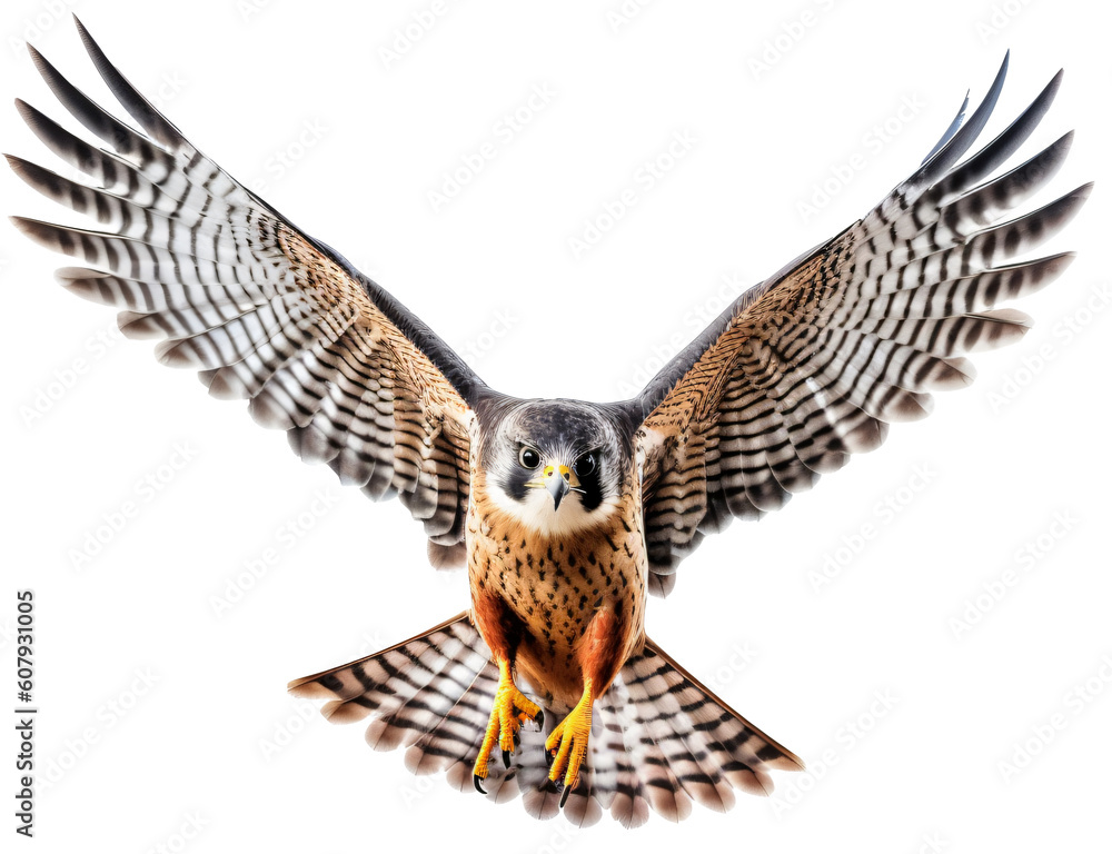 Flying falcon isolated on the transparent background PNG. AI generative ...