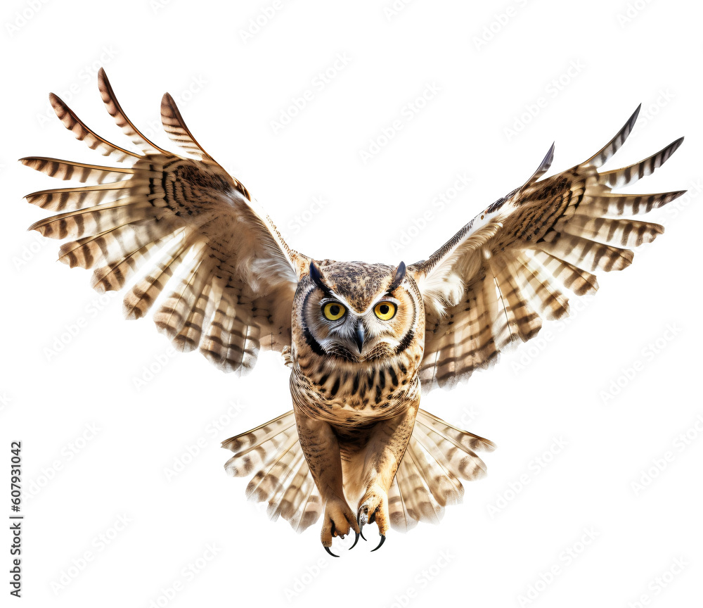 Owl isolated on the transparent background PNG. AI generative. Stock Photo | Adobe Stock