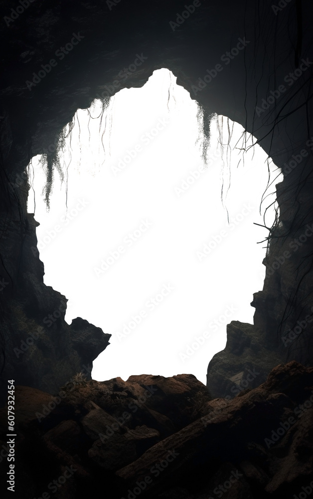 fantasy stone cave entrance with ivy and Spanish moss. Transparent PNG ...