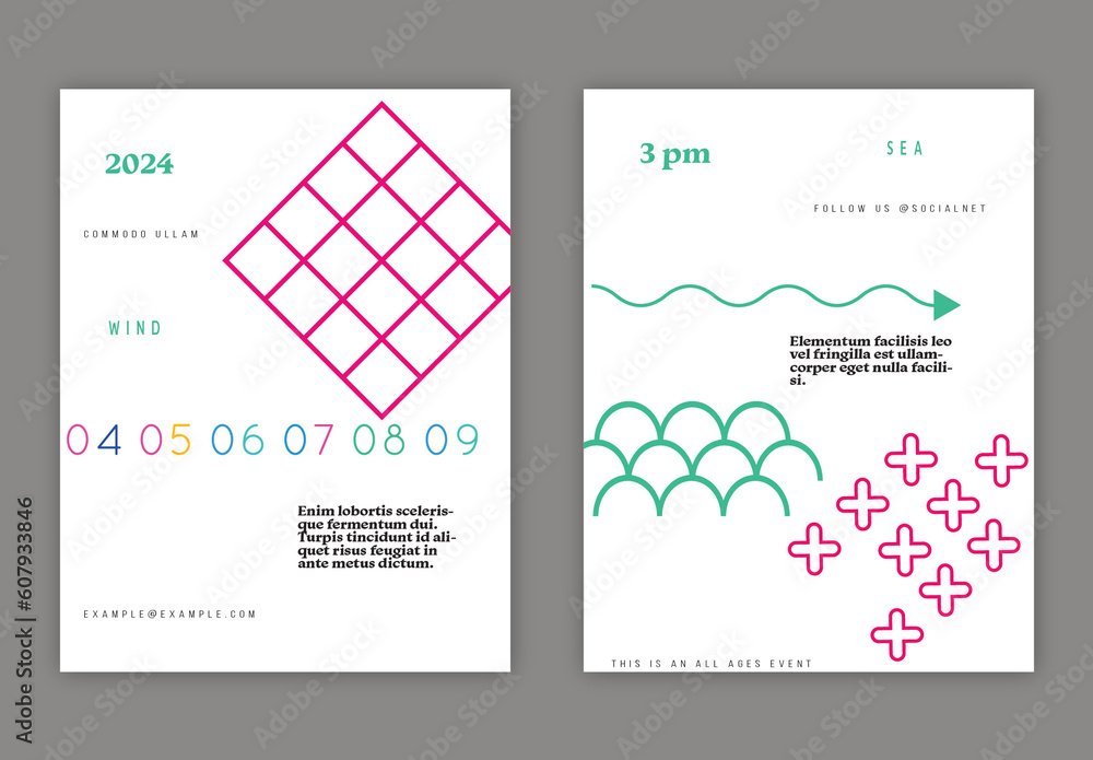 US Letter Flyer Template Very Minimal With Simple Bright Geometric ...