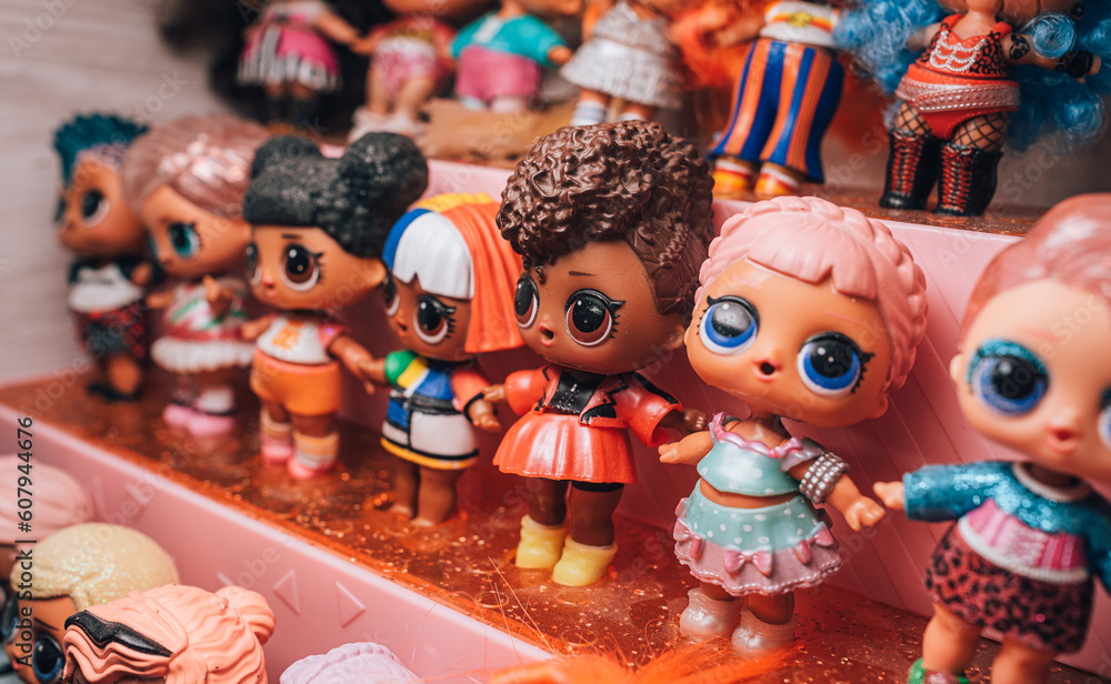 Kamenskoe, Ukraine - Mar 26, 2023. Many different little L.O.L ...