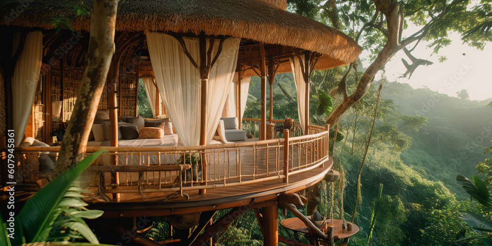 Beautiful and unique tree house in the middle of the jungle, with ...