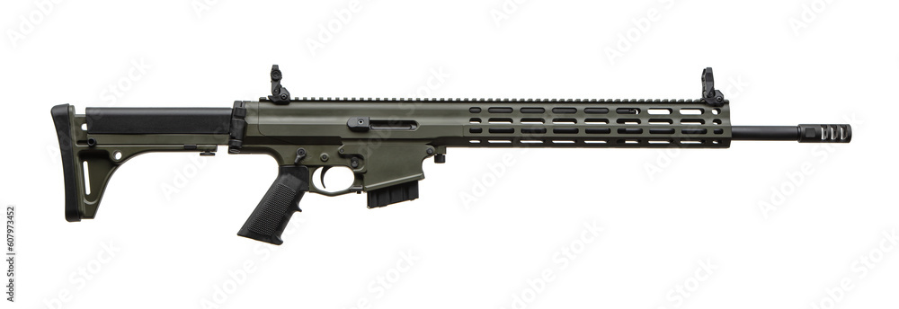 Modern automatic rifle isolated on white. Weapons for police, special ...