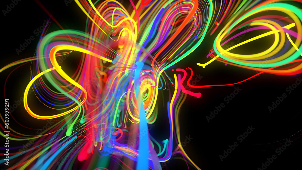 Abstract background glow lines or light streaks. Running lights ...