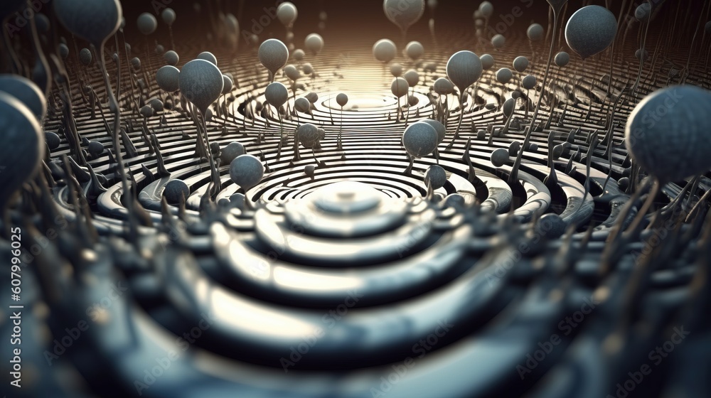 a close up of a group of spheres. Generative AI Art. Stock Illustration ...