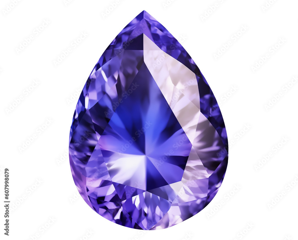 Tanzanite gemstone on transparent background. Generative AI. Stock ...