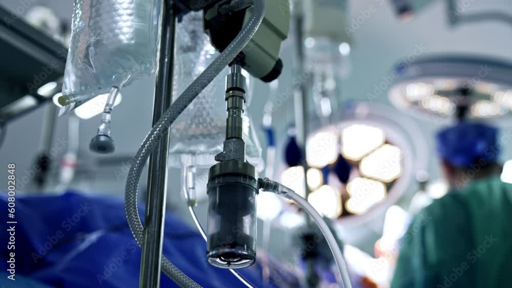 Equipment, devices and appliances in modern surgical room. Close up ...