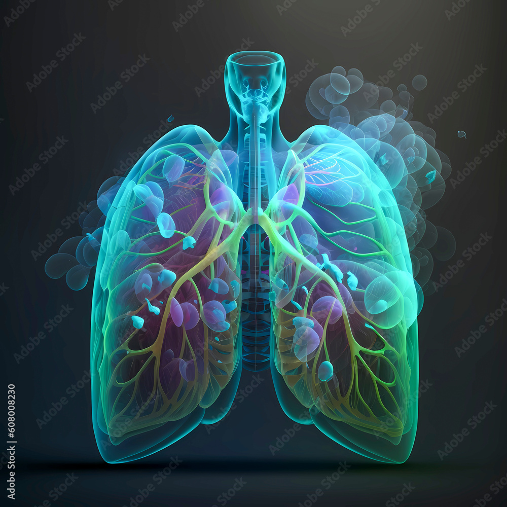Transparent human with view of lungs, icon image lungs, lung disease ...