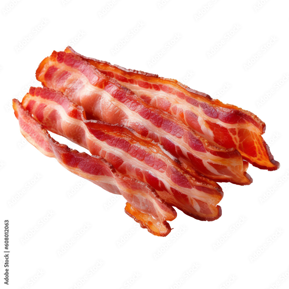 slices of bacon isolated on transparent background cutout Stock ...