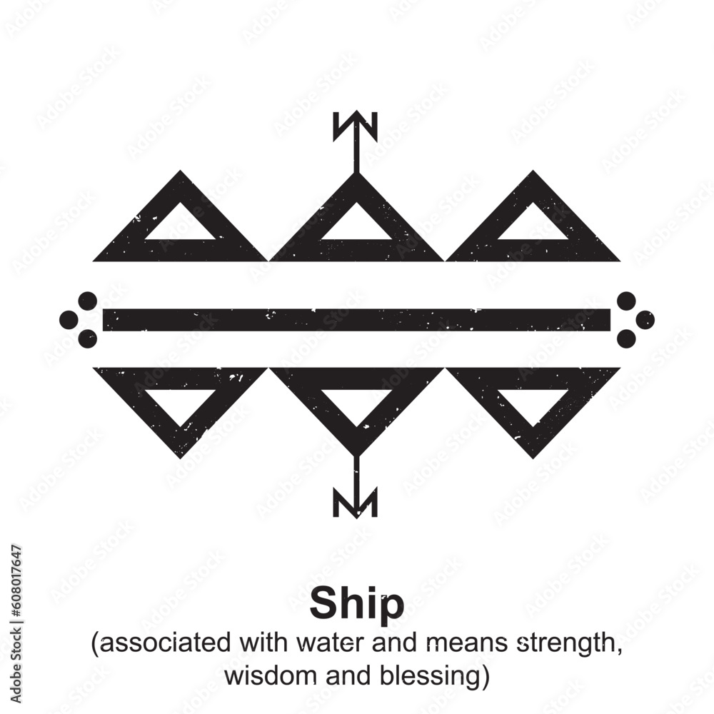 Vecteur Stock Ship (associated with water and means strength, wisdom ...