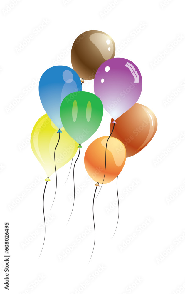 Vector balloons isolated on white background. Vector art in Adobe ...