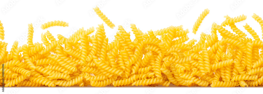 seamless tiling pasta border made of scattered Italian spiral shaped ...