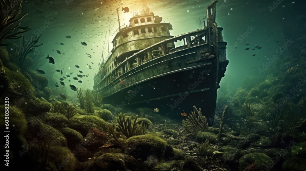 underwater world map and stars Stock Illustration | Adobe Stock