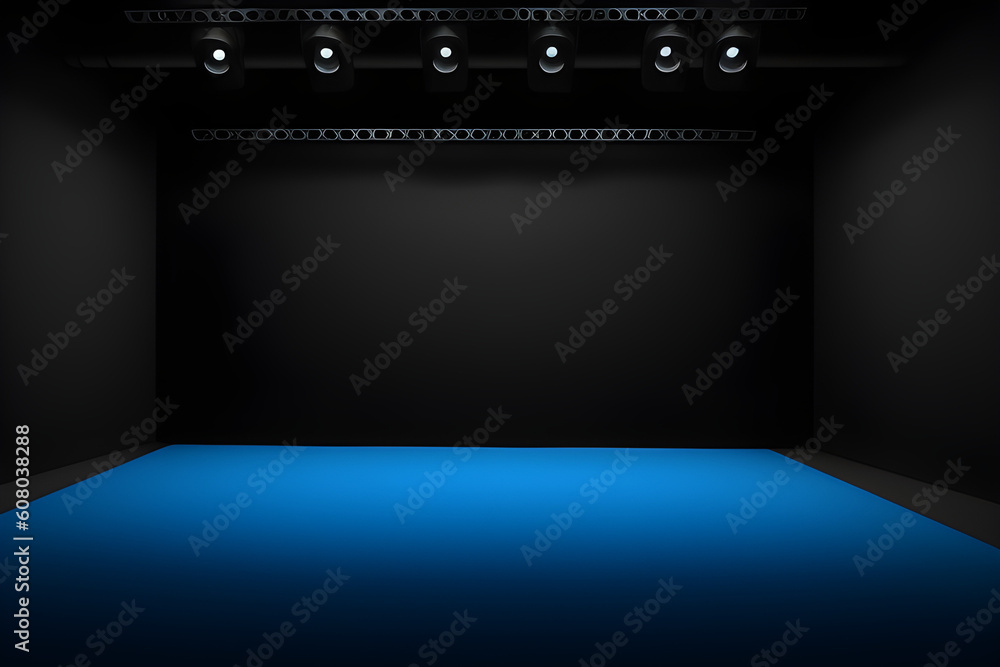 Abstract blue studio background for product presentation empty room ...