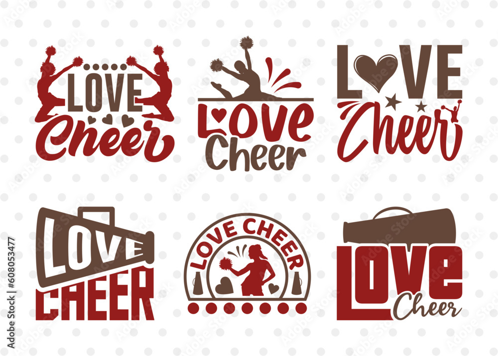 Vetor de Love Cheer SVG Bundle, Cheerleading Svg, Cheer Svg, Cheer Life ...
