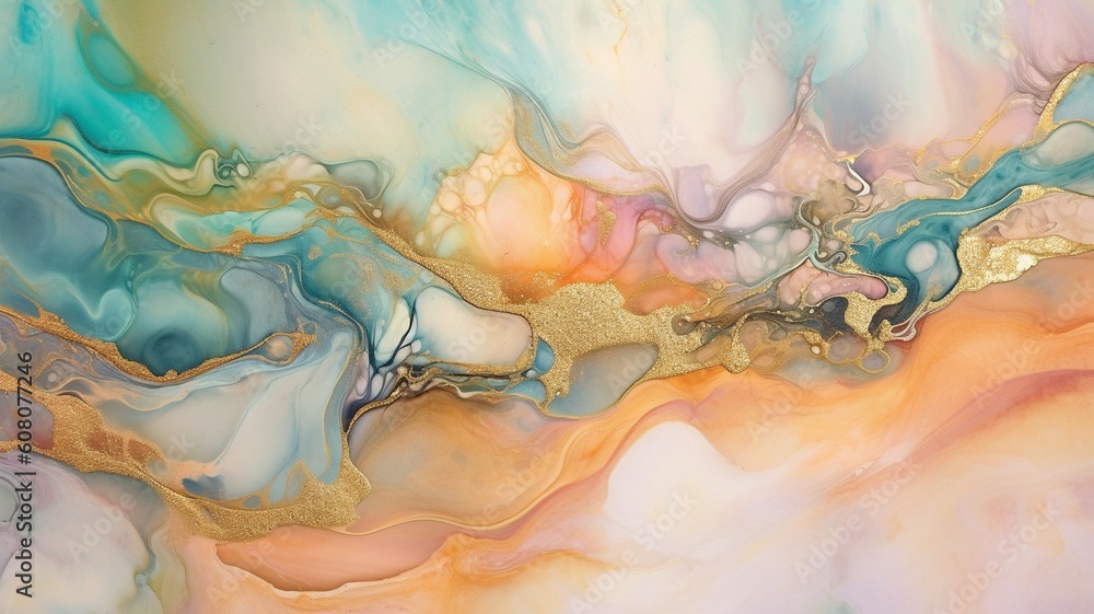 These fluid patterns are shaped by currents of transparent colors ...