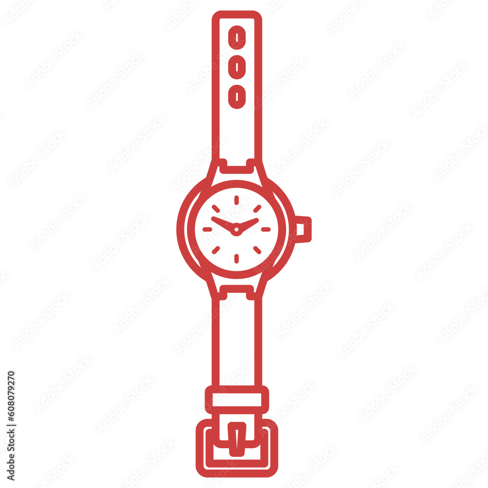 Digital png illustration of red watch pattern on transparent background ...