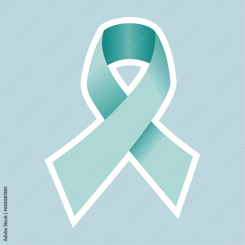 Prostate Cancer Blue Ribbon in light blue background. Vector file Stock ...