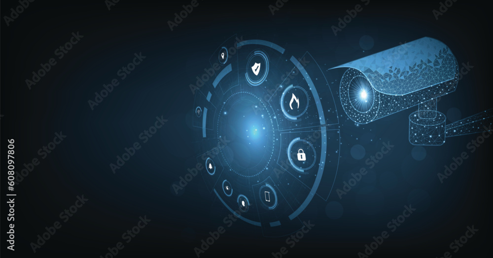 Concept of surveillance and monitoring. Camera Technology Safety ...