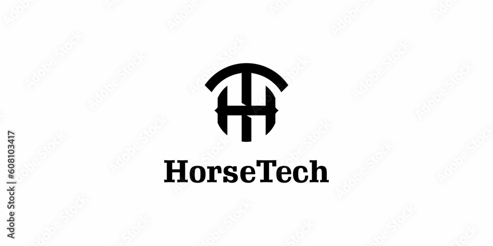 Horse Tech Initials Letter TH HT Logo Design. Icon Symbols Vector EPS ...
