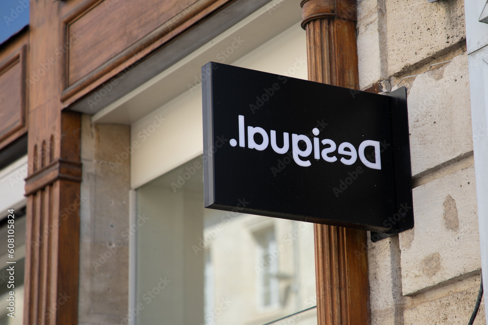 desigual spain brand text facade store signage and logo sign on shop ...