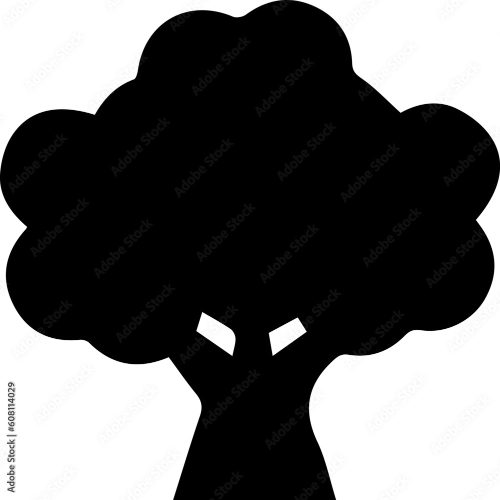 Oak logo vector icon. Tree simple silhouette symbol vector illustration ...