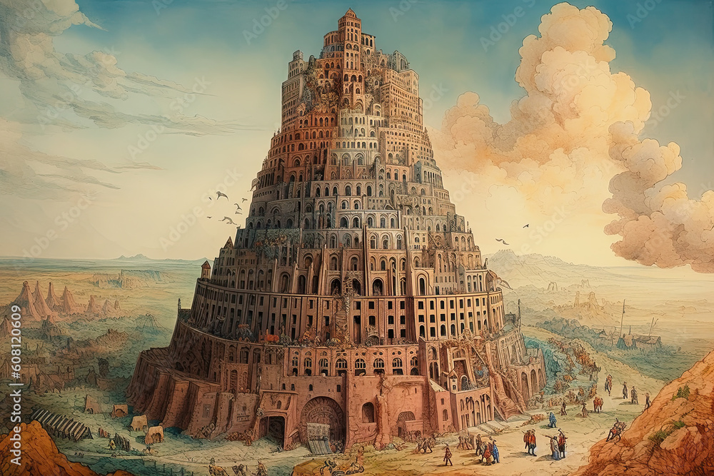The Tower of Babel Biblical Bible Story Religious Tale, generated ai ...