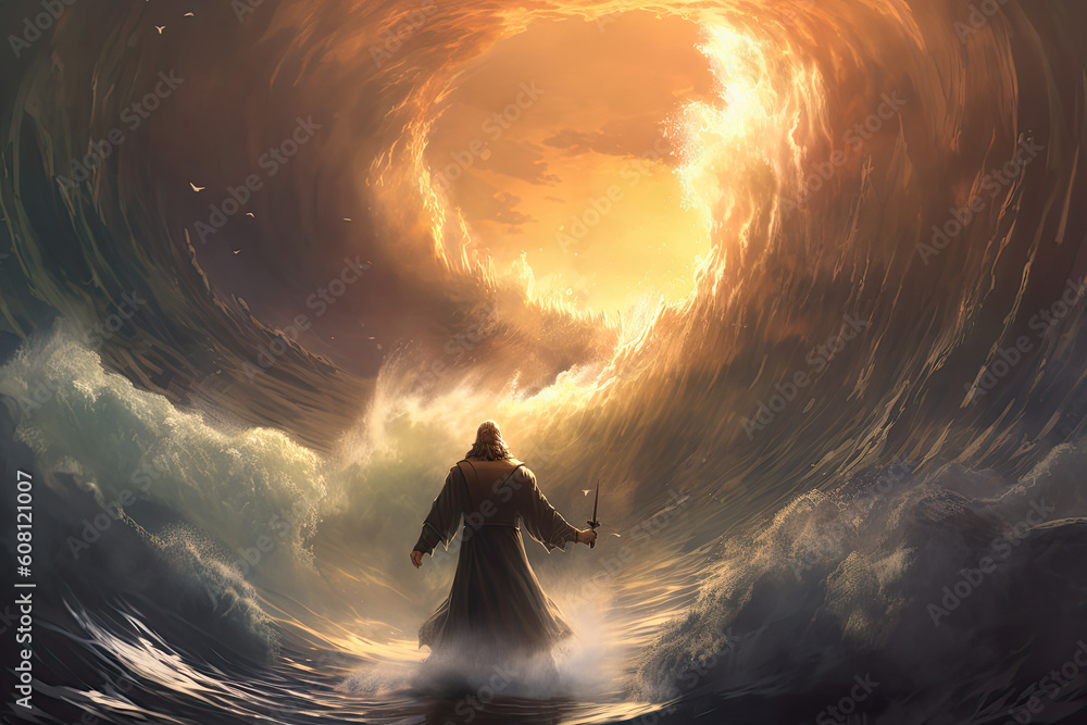 Moses Bible story parting the red sea religious stories of God ...