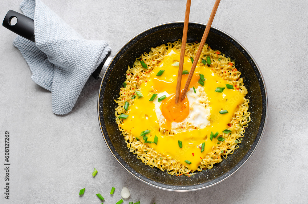 Kujirai Ramen, Shin Ramyeon or Ramyun with Egg, Melted Cheese and ...