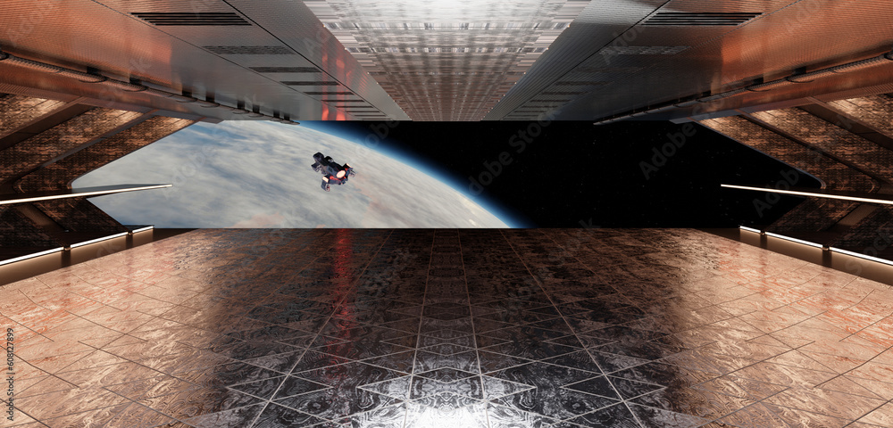 runway spaceship, space station launch tube futuristic space and sci fi ...