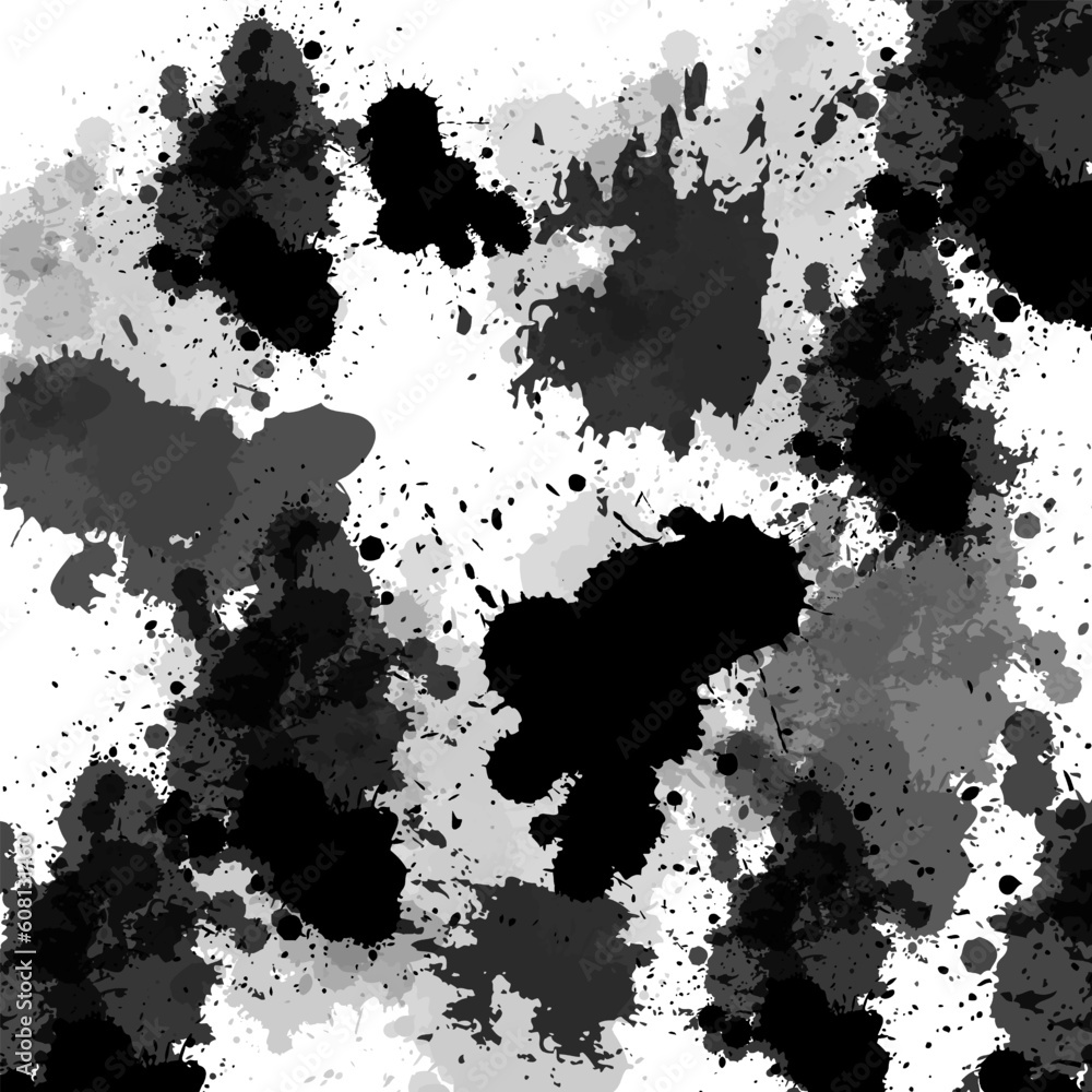 Paint ink splatter, stains set. Splash of paints with drops. High level ...