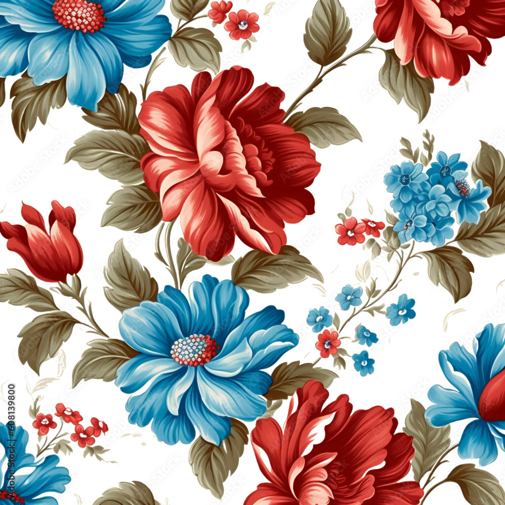 4th of July Flowers Background Sublimation, 4th of July Watercolor ...