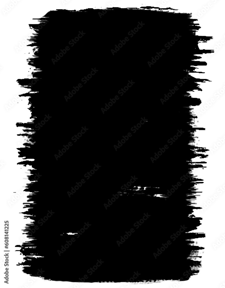 rectangle splash rendered in vigorous strokes of an ink brush ...