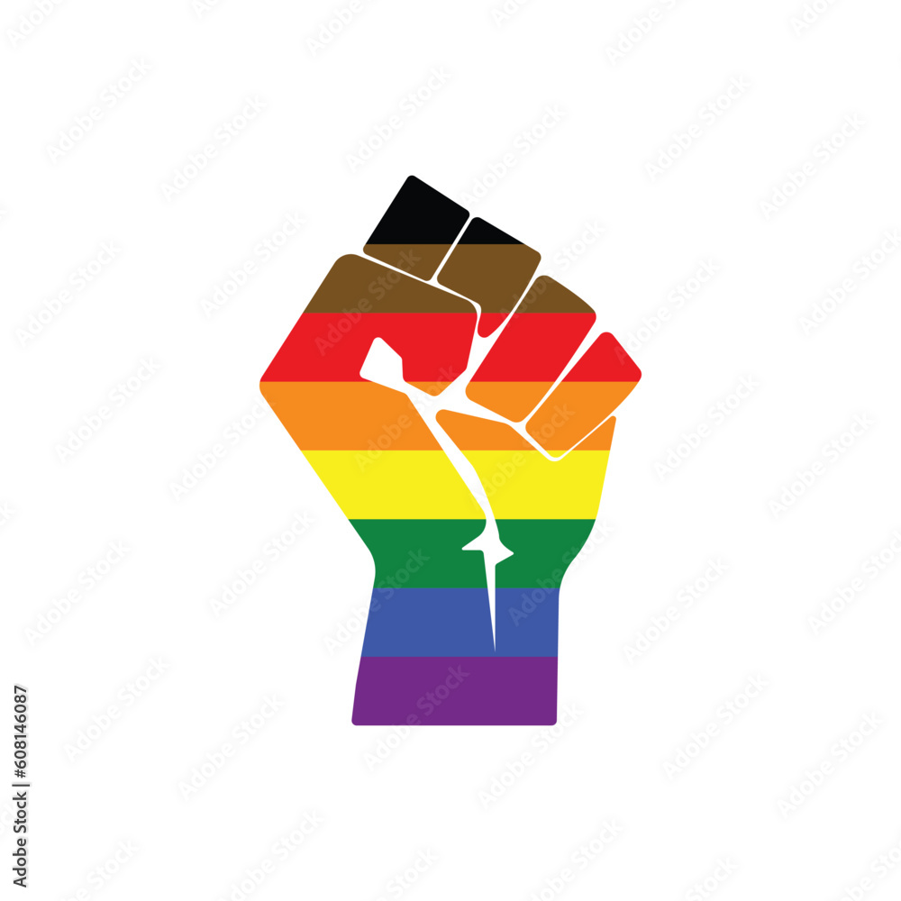 Raised fist sign. The concept of human rights symbol modern, simple ...