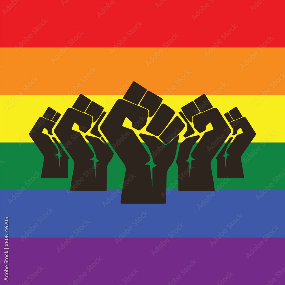 Raised fists sign. The concept of human rights symbol modern, simple ...