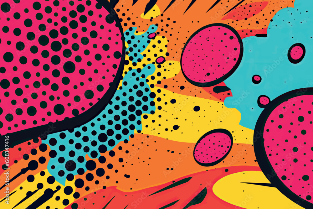 Pop art background. Comic pattern with starburst and halftone. Cartoon ...