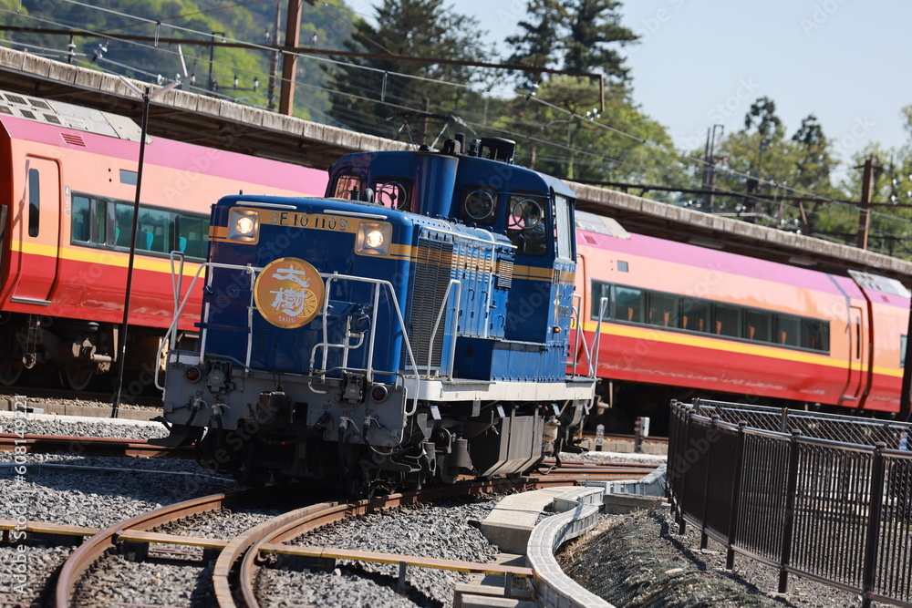 Kinugawa, Japan -May 2 2023: Diesel Locomotive Taiju (DL) Stops at Tobu ...