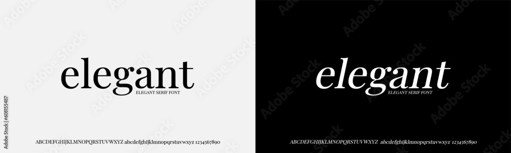 vector font illustration. Stylish elegant thin vector composite font ...