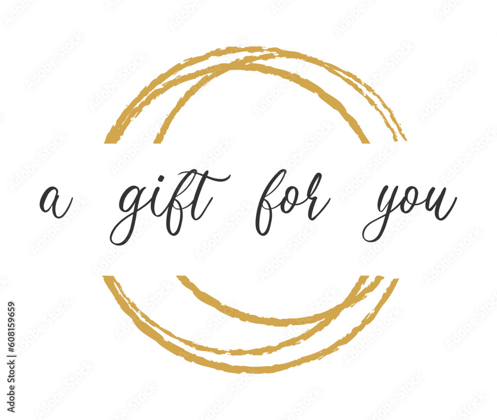 A gift for you - modern gift card template with calligraphic ...