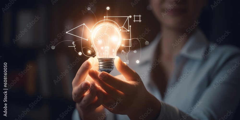 Elearning graduate certificate program concept. woman hands showing ...