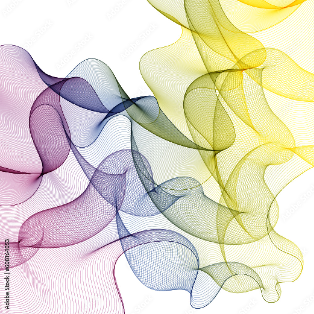 Abstract wave vector background, rainbow waved lines for brochure ...