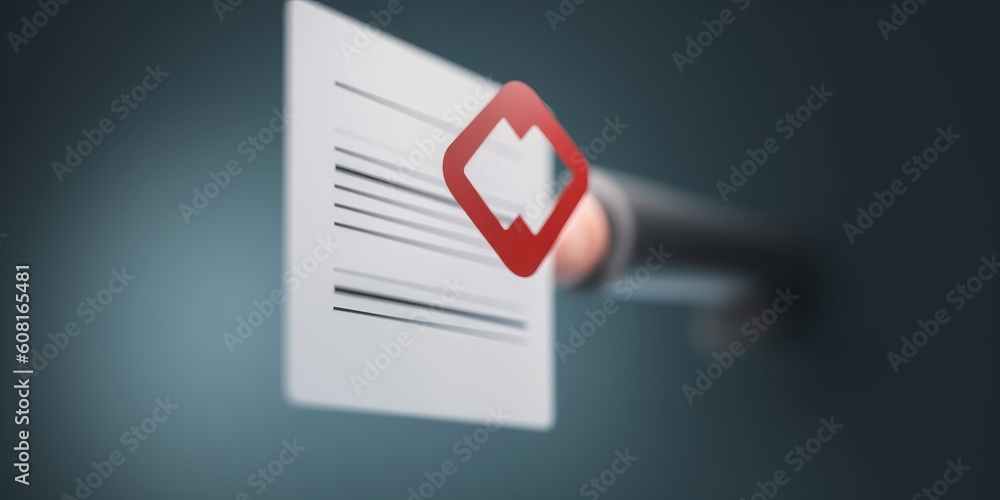 The check mark symbol represents the standard quality control, ISO ...